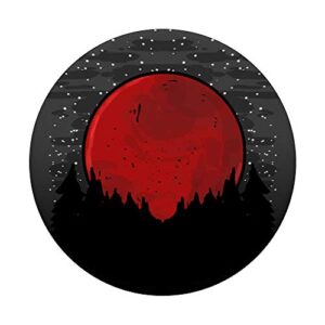 Red Blood Moon Black Night Sky Lunar Eclipse Space Gift PopSockets PopGrip: Swappable Grip for Phones & Tablets