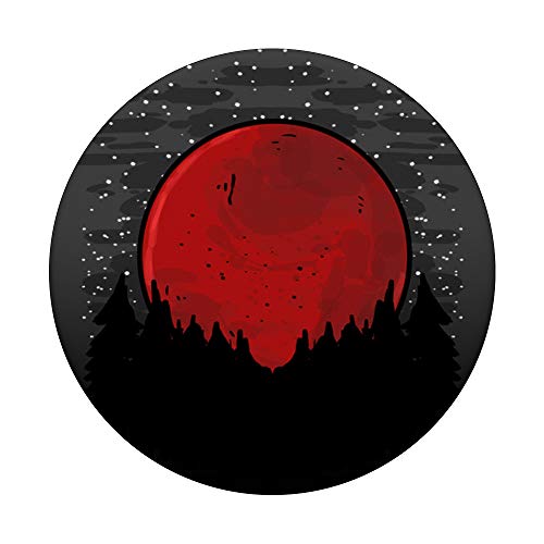 Red Blood Moon Black Night Sky Lunar Eclipse Space Gift PopSockets PopGrip: Swappable Grip for Phones & Tablets