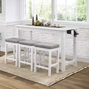 Homelegance 4-Piece Counter Height Dinette Set, White