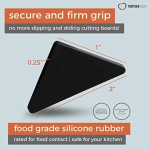 Thirteen Chefs Cutting Board Feet, Non Slip Silicone Pads, Set of 8, Black - Non Adhesive, Glue Free