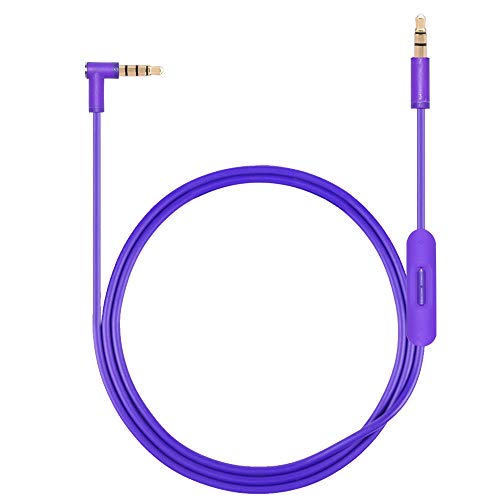 Replacement Inline Remote Mic Extension Audio Cable Cord for Monster Beats by Dr Dre Solo Solo HD Studio Wireless Pro Detox Mixr Executive Pill Headphones (Purple)