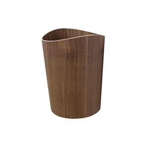 nordic wooden trash can curve barrel mouth japanese style simple office living room bathroom paper basket 10l,walnut