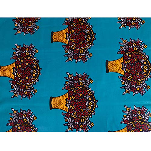 African Fabric 6 Yards Real Wax 100% Cotton Ankara Fabric for Party Dress 24FS1100