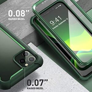 i-Blason Ares Case for iPhone 11 Pro Max 2019 Release, Dual Layer Rugged Clear Bumper Case with Built-in Screen Protector (Green)