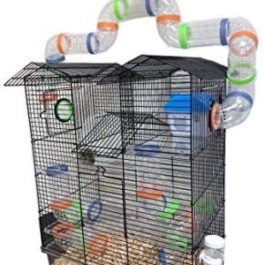 Large Clear Transparent Habitat Dwarf Syrian Hamster Rodent Gerbil Mouse Mice Critter Cage with Top Play Zone