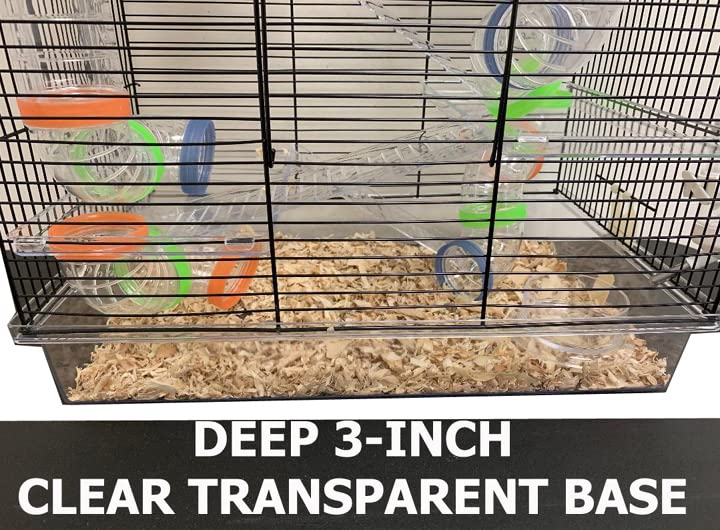 Large Clear Transparent Habitat Dwarf Syrian Hamster Rodent Gerbil Mouse Mice Critter Cage with Top Play Zone