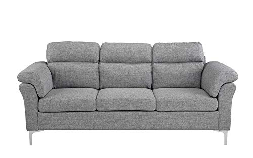 Profit Harris Paraha Modern Home Living Room Linen Fabric Sofa, 3 Seater Couch