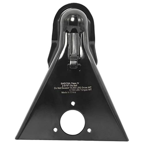 NovelBee 2-5/16" Ball Class IV A-Frame Trailer Coupler with Powder Coated Black,14000LBS Capacity