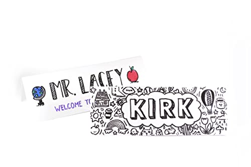 Dry Erase Name Tent Table Cards 8.5" x 3" (30 Pack) Reusable Name Cards, Classroom Name Tags, Wedding Guest Name Tents