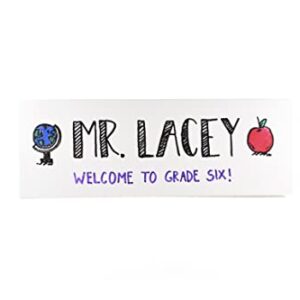 Dry Erase Name Tent Table Cards 8.5" x 3" (30 Pack) Reusable Name Cards, Classroom Name Tags, Wedding Guest Name Tents