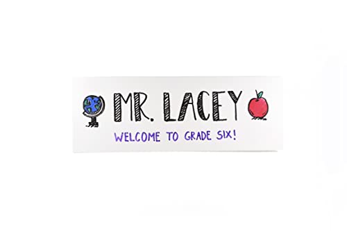 Dry Erase Name Tent Table Cards 8.5" x 3" (30 Pack) Reusable Name Cards, Classroom Name Tags, Wedding Guest Name Tents