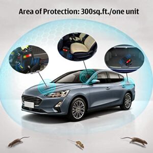 Angveirt Ultrasonic Mouse Repellent Battery Operated Pest Repeller Rodent Repellent Ultrasonic Mouse Deterrent for Car Engines Basement Garage Attic Warehouse Under Hood Rodent Repeller - 2 Pack