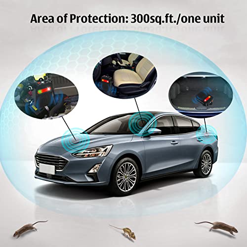 Angveirt Ultrasonic Mouse Repellent Battery Operated Pest Repeller Rodent Repellent Ultrasonic Mouse Deterrent for Car Engines Basement Garage Attic Warehouse Under Hood Rodent Repeller - 2 Pack