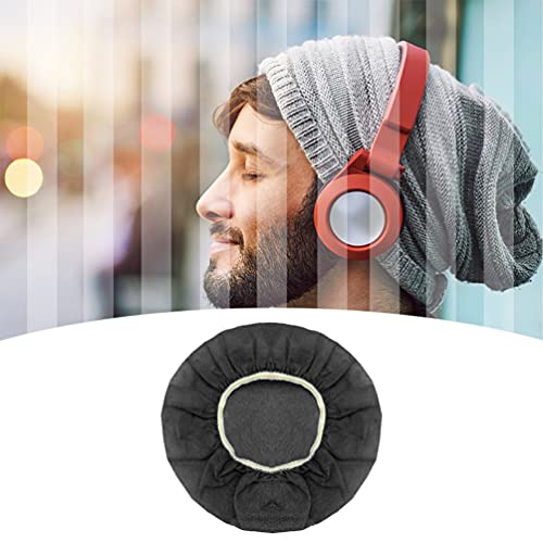 Tvoip 100Pcs Black Non-Woven Sanitary Headphone Ear Cover, Disposable Super Stretch Covers Washable, for Most On Ear Headphones Earpads (6.5 cm/ 2.6 Inch)