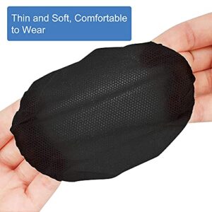 Tvoip 100Pcs Black Non-Woven Sanitary Headphone Ear Cover, Disposable Super Stretch Covers Washable, for Most On Ear Headphones Earpads (6.5 cm/ 2.6 Inch)