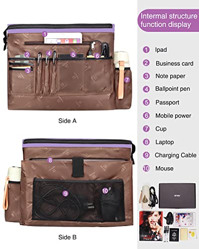 Laptop Tote Bag, Large Women Work Bag Purse USB Teacher Bag Fits 15.6 Inch Laptop (15.6 Inch, Purple)