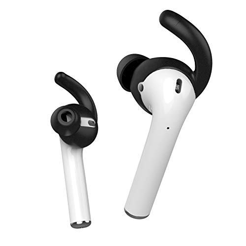 Anti-Slip Earhooks Soft Silicone Skin Compatible with Apple Headphone 2 & 1 Lightweight Sound Quality Enhancement for Headphones Outdoor Activities in-Ear EarHook 2 Pairs White & Black