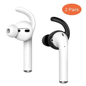 Anti-Slip Earhooks Soft Silicone Skin Compatible with Apple Headphone 2 & 1 Lightweight Sound Quality Enhancement for Headphones Outdoor Activities in-Ear EarHook 2 Pairs White & Black