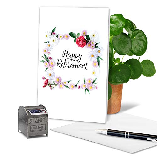 The Best Card Company - Happy Retirement Card with Envelope - Farewell Retiree Greeting - Elegant Retirement C4175CRTG