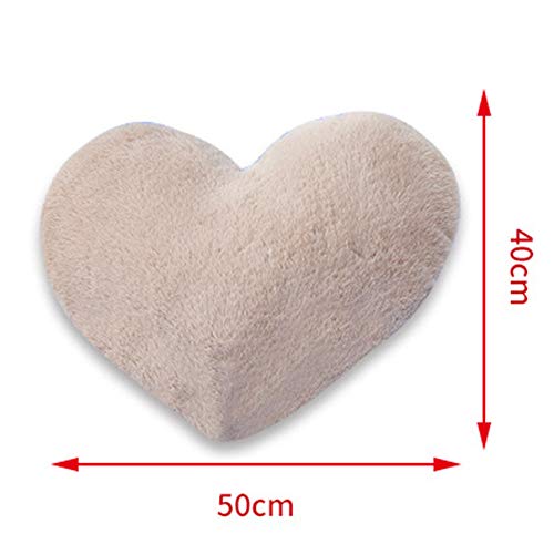 vctops Heart Shaped Love Throw Pillow with Insert Soft Faux Rabbit Fur Cushion for Kids' Friends/Children/Girl/Valentine's Day (16"x20",White)