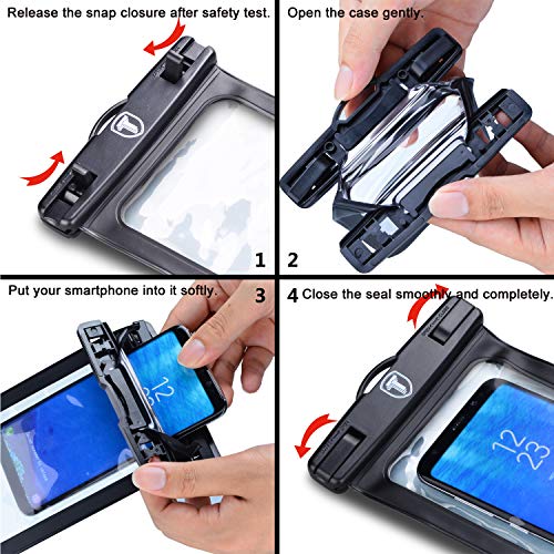 Takfox [Floating] Waterproof Phone Pouch for Samsung Galaxy S23 Ultra S22 Plus S21+ S20 Note 20 Ultra 10 A14 A03S A13 A23 A51 A71 A32 A53 5G iPhone 14 13 12 Pro Max XS XR Cell Phone Dry Bag Case-Black