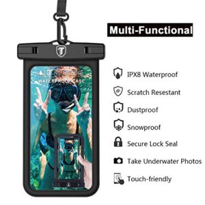 Takfox [Floating] Waterproof Phone Pouch for Samsung Galaxy S23 Ultra S22 Plus S21+ S20 Note 20 Ultra 10 A14 A03S A13 A23 A51 A71 A32 A53 5G iPhone 14 13 12 Pro Max XS XR Cell Phone Dry Bag Case-Black