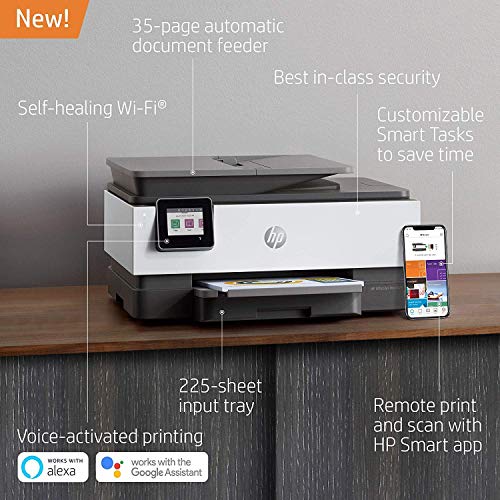 HP OfficeJet Pro 8025 All-in-One Wireless Printer with Smart Tasks for Home Office Productivity, 1KR57A (Renewed)