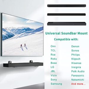 notiela Universal Soundbar Wall Mount Bracket Floating Wall Shelf for Samsung, Sony, LG, Nakamichi, Polk Audio, Vizio, Roku, Onn Soundbar Mount Mounting Bracket Sound Bar Mount Under TV