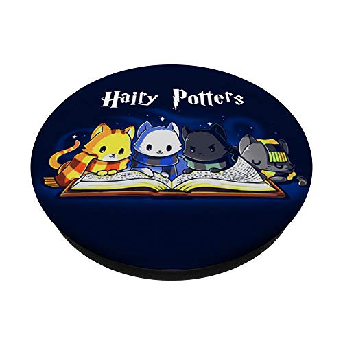 Hairy Cats Cute Potter Cats for Cat Lovers PopSockets PopGrip: Swappable Grip for Phones & Tablets