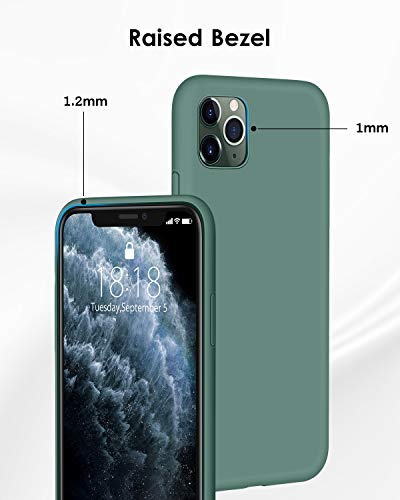 DTTO Compatible with iPhone 11 Pro Case, [Romance Series] Full Covered Silicone Cover [Enhanced Camera and Screen Protection] with Honeycomb Grid Cushion for iPhone 11 Pro 5.8" 2019,Midnight Green