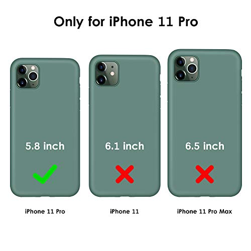 DTTO Compatible with iPhone 11 Pro Case, [Romance Series] Full Covered Silicone Cover [Enhanced Camera and Screen Protection] with Honeycomb Grid Cushion for iPhone 11 Pro 5.8" 2019,Midnight Green