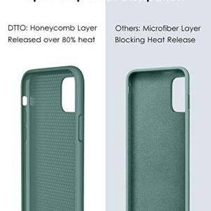 DTTO Compatible with iPhone 11 Pro Case, [Romance Series] Full Covered Silicone Cover [Enhanced Camera and Screen Protection] with Honeycomb Grid Cushion for iPhone 11 Pro 5.8" 2019,Midnight Green