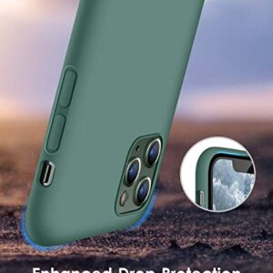 DTTO Compatible with iPhone 11 Pro Case, [Romance Series] Full Covered Silicone Cover [Enhanced Camera and Screen Protection] with Honeycomb Grid Cushion for iPhone 11 Pro 5.8" 2019,Midnight Green