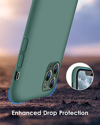 DTTO Compatible with iPhone 11 Pro Case, [Romance Series] Full Covered Silicone Cover [Enhanced Camera and Screen Protection] with Honeycomb Grid Cushion for iPhone 11 Pro 5.8" 2019,Midnight Green