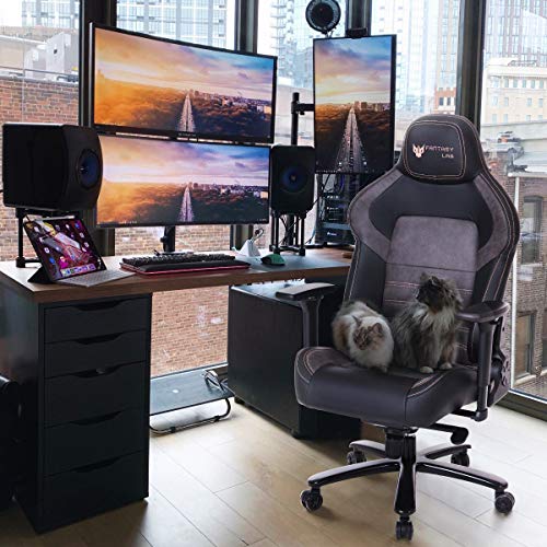 VON RACER Big and Tall Gaming Chair 440lb Gamer Chair with Gel Cold Cure Foam Lumbar Big and Tall Office Chair 4d Adjustable Arms Heavy Duty Metal Base Computer Chair for Gamers Office Workers