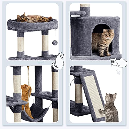 Yaheetech Cat Tree Cat Tower, 63 Inches Multi-Level Cat Tree for Indoor Cats, Tall Cat Tree with Sisal-Covered Scratching Posts & Condo, Cat Furniture Activity Center for Cats Kitten