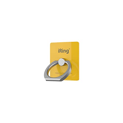 iRing Premium Oaks UMS-IR01HKYE Smartphone Grip Stand with Hanging Hook, Yellow, for Smartphones and Tablets