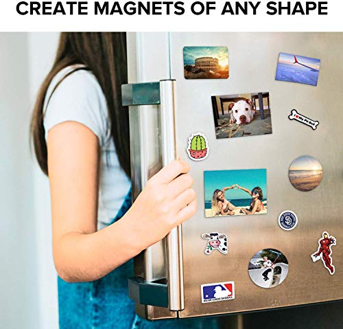 Magnetic Sheets with Adhesive Backing - Each 4" x 6" - Flexible Magnetic Paper with Strong Self Adhesive - Sticky Magnet Sheets for Photo and Picture Magnets, Stickers and Other Craft Magnets