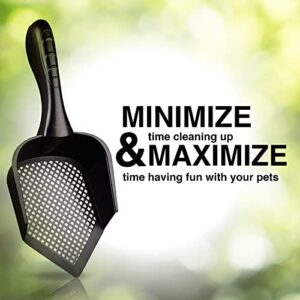 SunGrow Rabbits & Ferret Poop Scoop, Mealworm Sifter, Deep Plastic Shovel, Pointed Edge for Reaching Corners, for Cat Clumping Litter