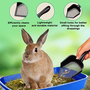 SunGrow Rabbits & Ferret Poop Scoop, Mealworm Sifter, Deep Plastic Shovel, Pointed Edge for Reaching Corners, for Cat Clumping Litter