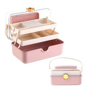 genérico organizer box, multipurpose organizer, plastic box to organize, with mirror, 2 layers to organize, all kinds of accessories. (pink) bbc252501bc