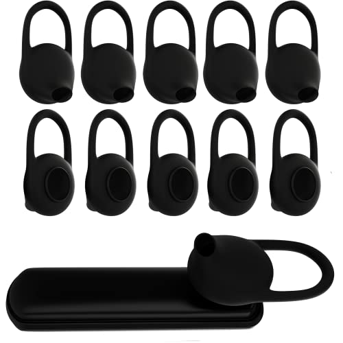 Ear Tips Soft Replacement Silicone Gel Cover Pads 10 PCS for Bluetooth Headset Earbuds Earphones Earpiece - Black