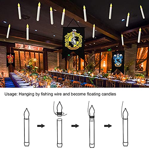 Raycare 12 PCS Battery Operated LED Taper Candles and 24 PCS Batteries (Last up to 800 Hours), Flameless Taper Candles with Flickering Warm White Light