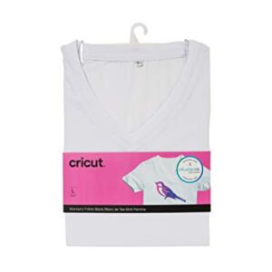 Cricut Women's T-Shirt Blank, V-Neck, Large Infusible Ink, White