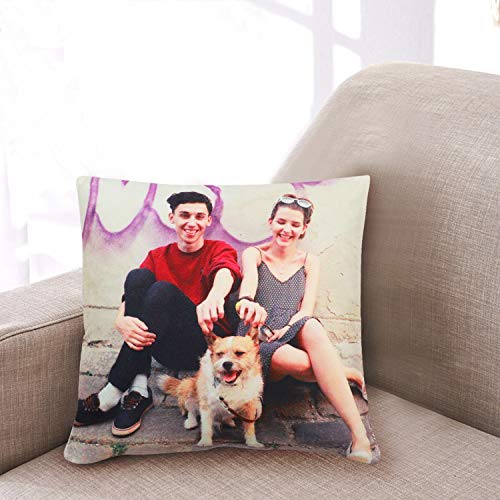 Customized Pillow with Picture Including Pillow Insertion Design for Your Own Photo Print Soft and Comfortable to Enjoy Deep Sleep (16''X 16'')