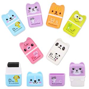 6 pcs cute pencil eraser, cartoon animal themed roller colorful rectangle eraser, pencil rubber erasers for kids school office supply stationery