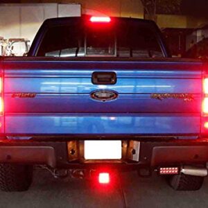 iJDMTOY Smoked Lens 15-LED Tow Hitch Receiver Brake Tail Light w/Strobe Feature Compatible With Truck SUV Trailer Equipped Class 3/4/5 2-Inch Towing Adapter Hole