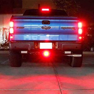 iJDMTOY Smoked Lens 15-LED Tow Hitch Receiver Brake Tail Light w/Strobe Feature Compatible With Truck SUV Trailer Equipped Class 3/4/5 2-Inch Towing Adapter Hole