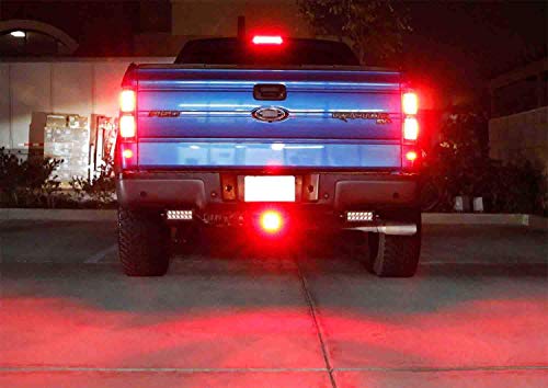 iJDMTOY Smoked Lens 15-LED Tow Hitch Receiver Brake Tail Light w/Strobe Feature Compatible With Truck SUV Trailer Equipped Class 3/4/5 2-Inch Towing Adapter Hole