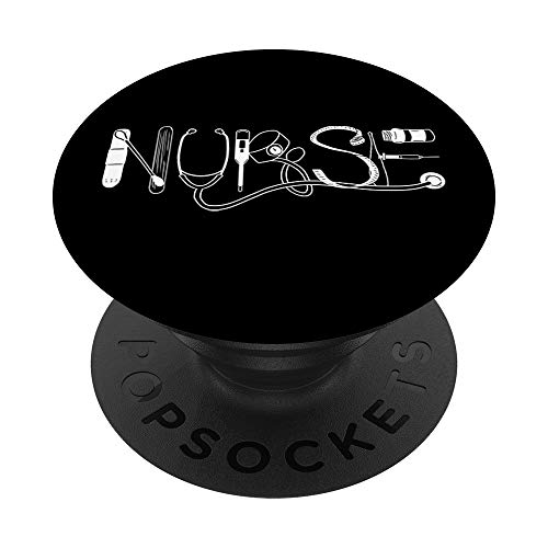 Nurse Typography Retro Healthcare Items Tools Nursing Gift PopSockets PopGrip: Swappable Grip for Phones & Tablets